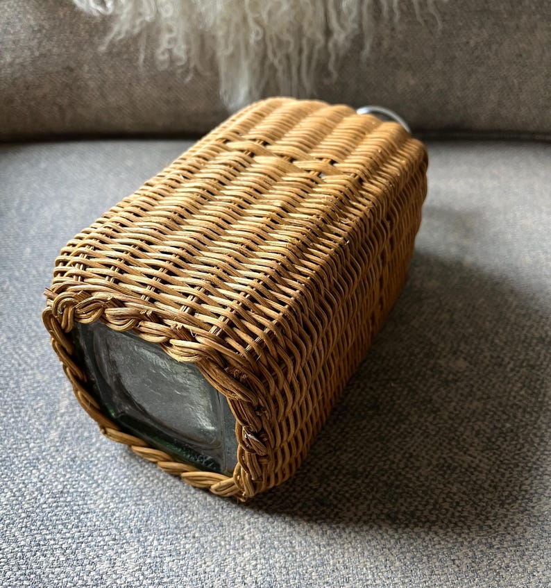 Wicker Wrapped Glass Jug - Etsy