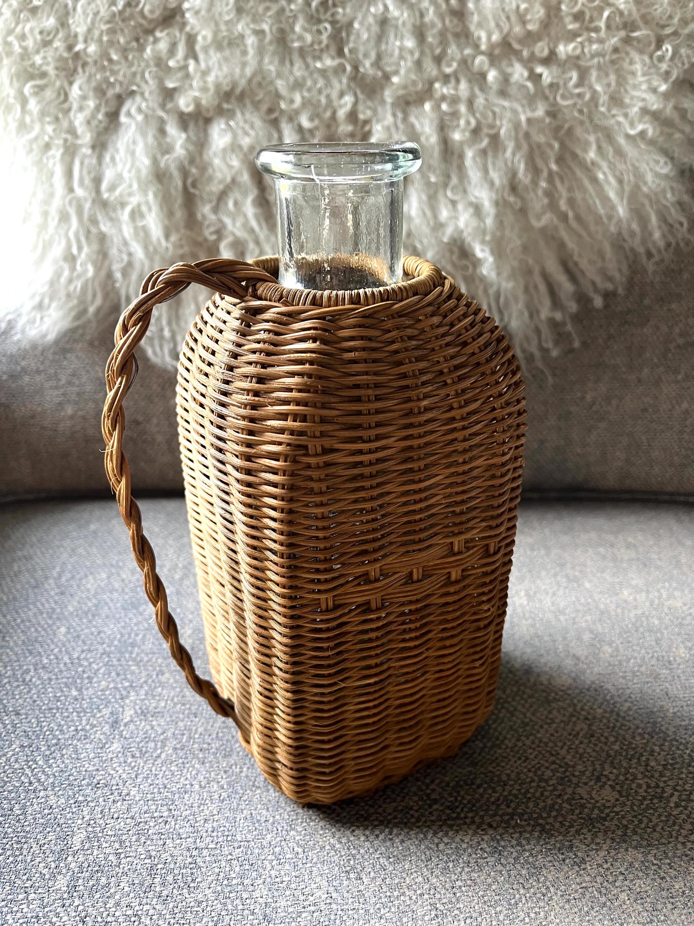 Wicker Wrapped Glass Jug - Etsy