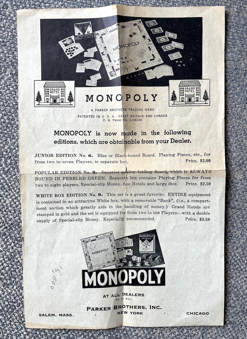 Vintage Monopoly Game - Etsy