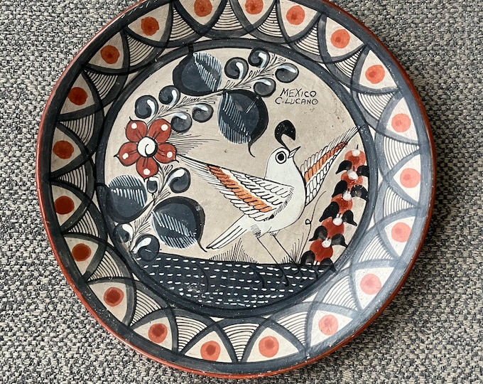 Vintage Tonala Pottery Plate by C. Lucano - Etsy