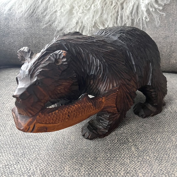 Wood Carved Bears - Etsy