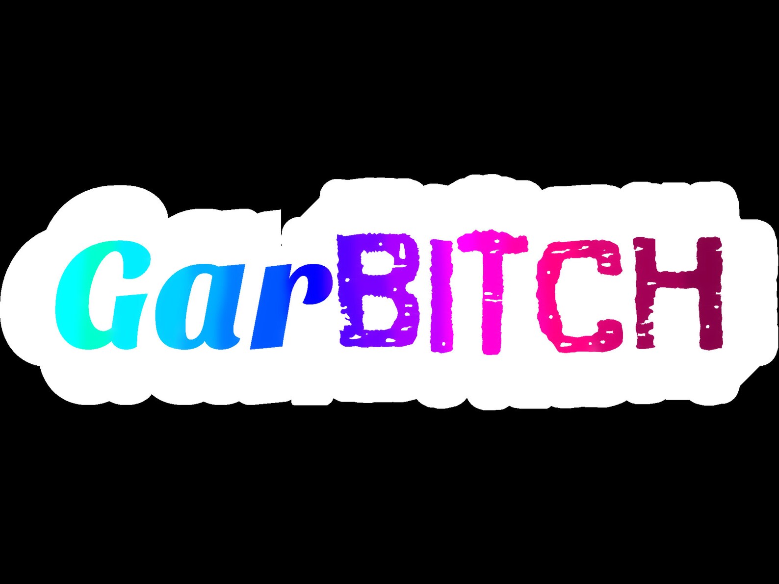 GarBITCH vinyl sticker laptop water bottle pink purple blue | Etsy