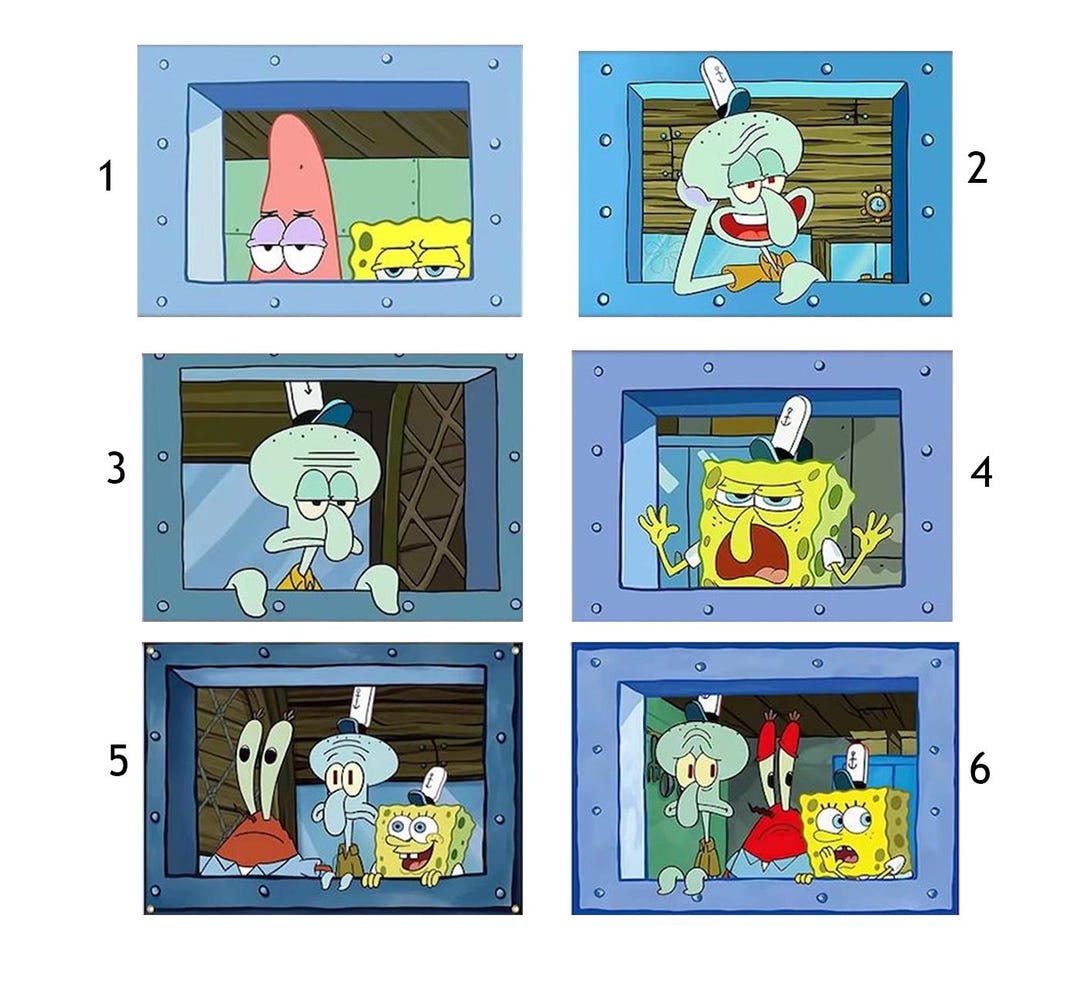 Squidward Window Poster Funny Cartoon Print, Decor Home, Gift Poster ...