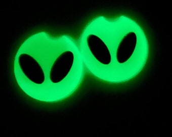 Custom Glow-in-the-dark Car Coasters Set of 2 Handmade Resin Glitter ...