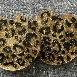 Gold Sparkle Cheetah Print Car Coasters (set of 2) - Etsy