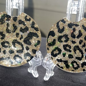 Gold Sparkle Cheetah Print Car Coasters (set of 2) - Etsy