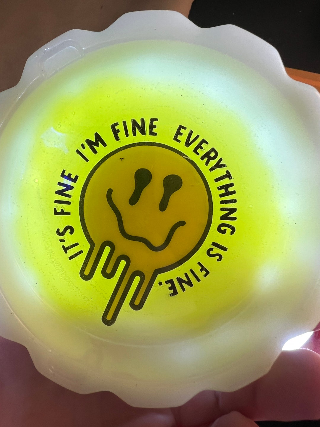 Glow in the Dark Melting Smiley Face Resin Tray/jewelry Catcher/coin ...