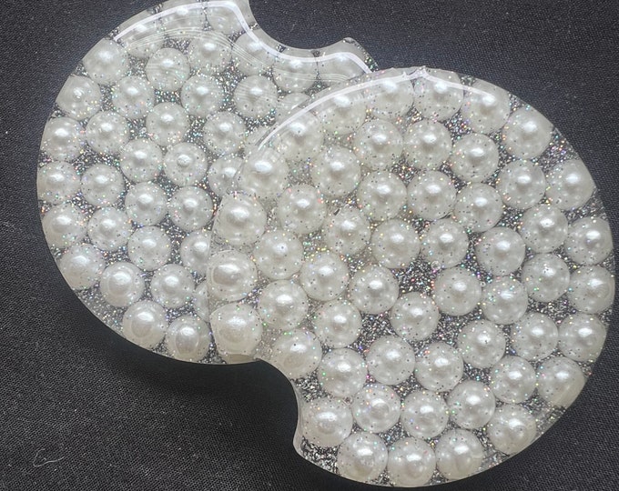 White Pearl Car Coasters (set of 2) - Etsy