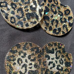 Gold Sparkle Cheetah Print Car Coasters (set of 2) - Etsy