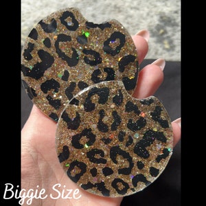 Gold Sparkle Cheetah Print Car Coasters (set of 2) - Etsy