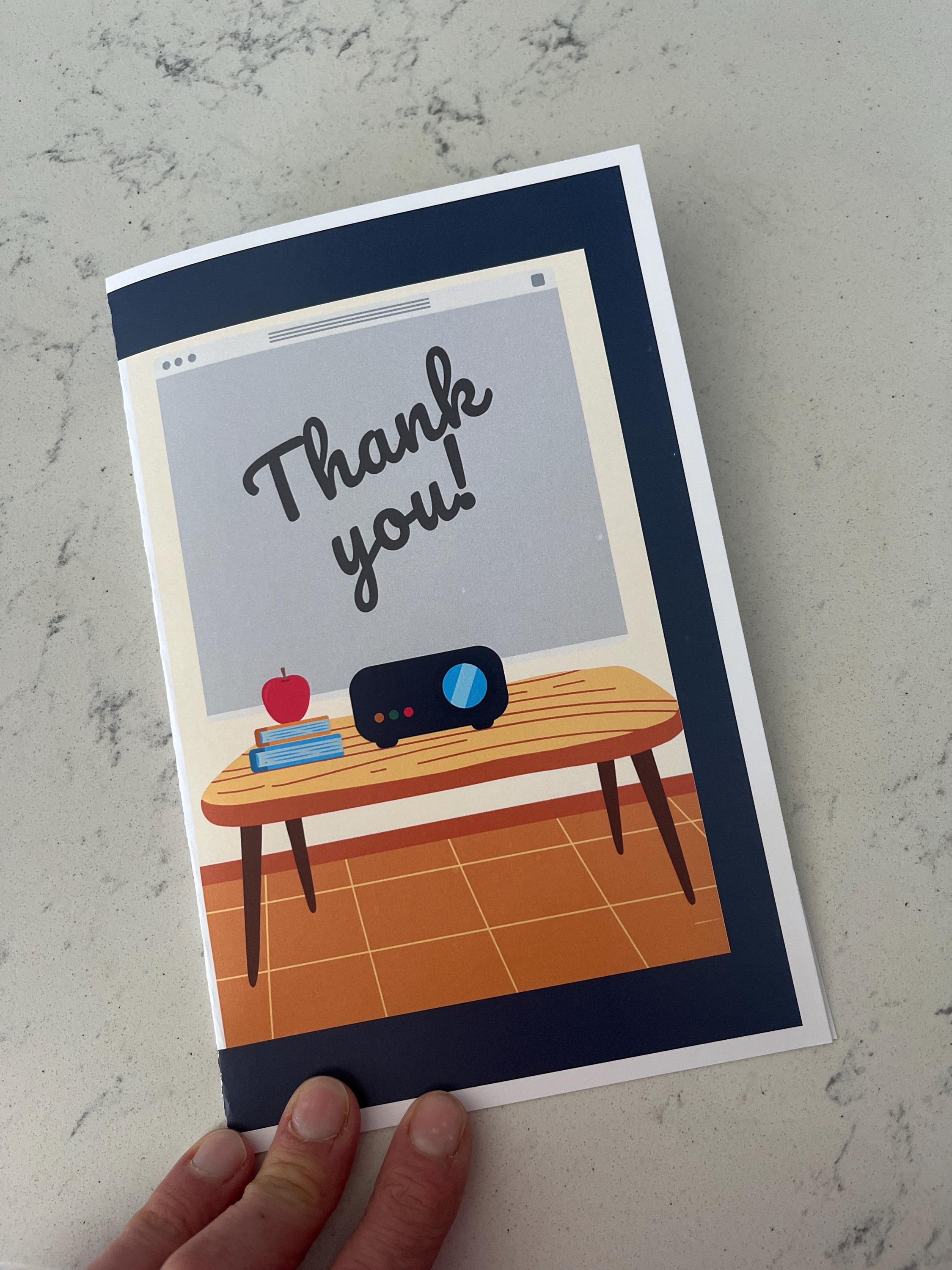 Thank You Card for Teacher, 5x7 Printable Card, Gift for Teacher ...