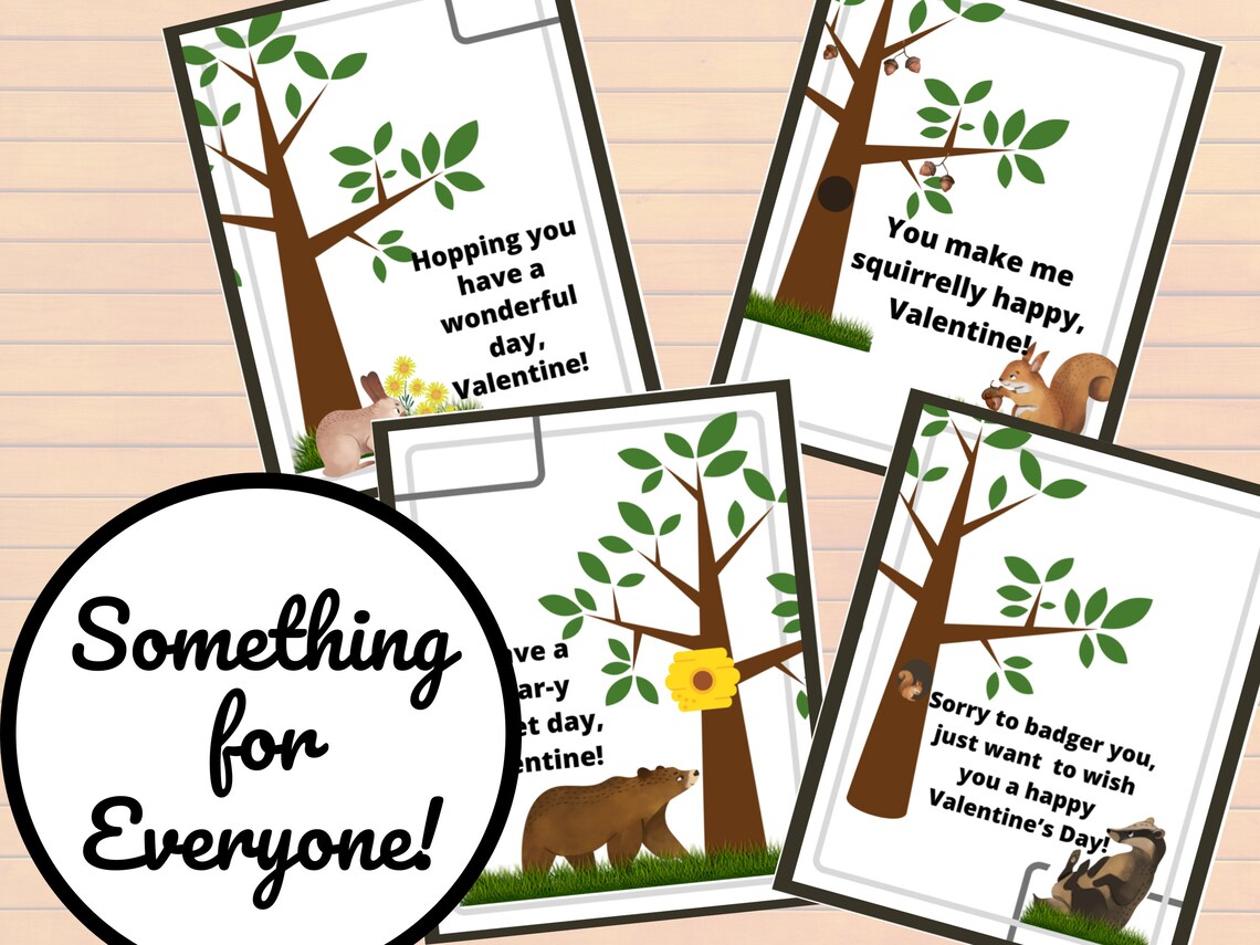 Forest Animal Valentines, Valentine's Day Cards, Valentines, Kids ...