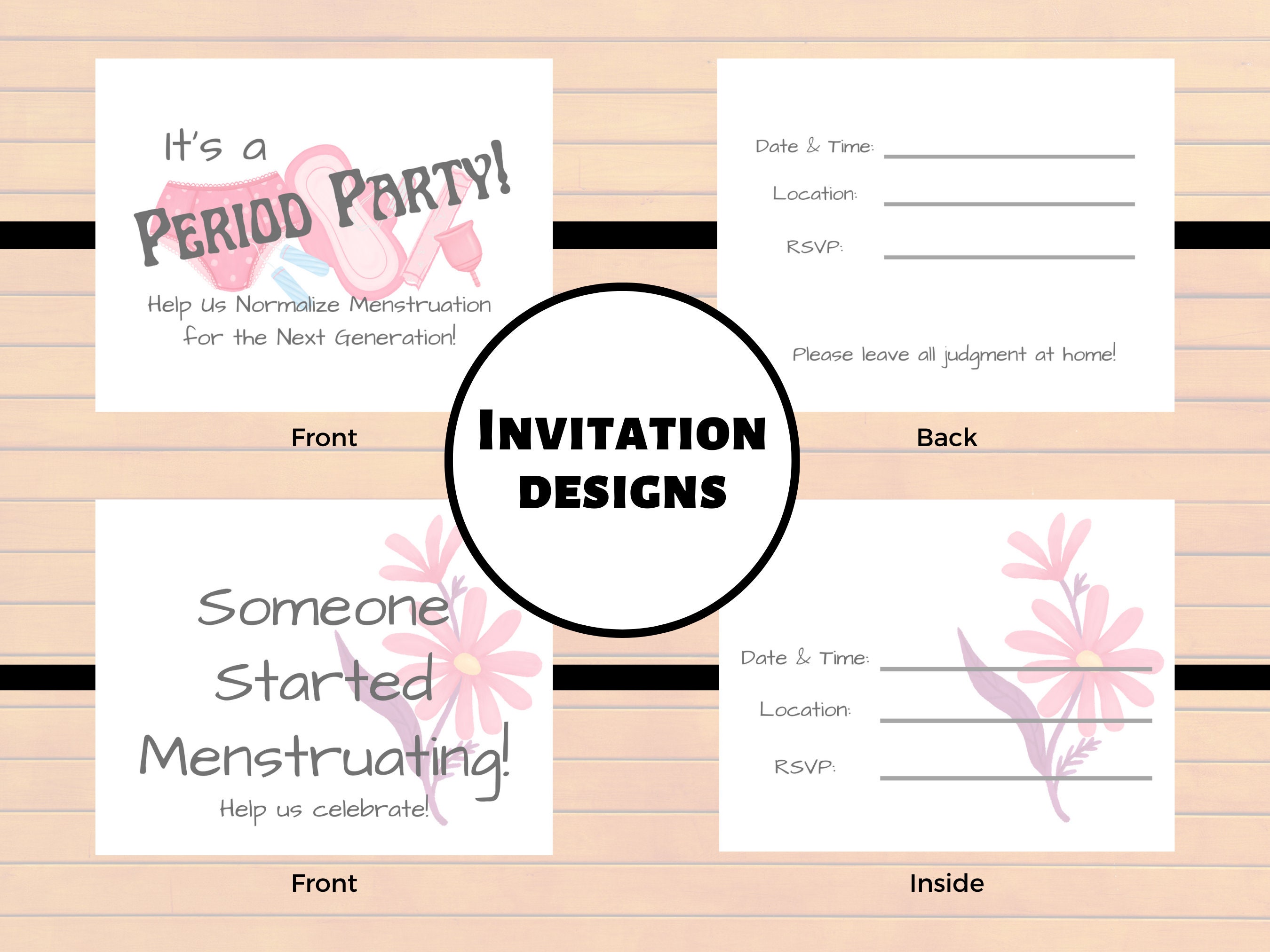 Period Party Pack, Gift for Girl Whos Starting Her Period, Period Bingo ...
