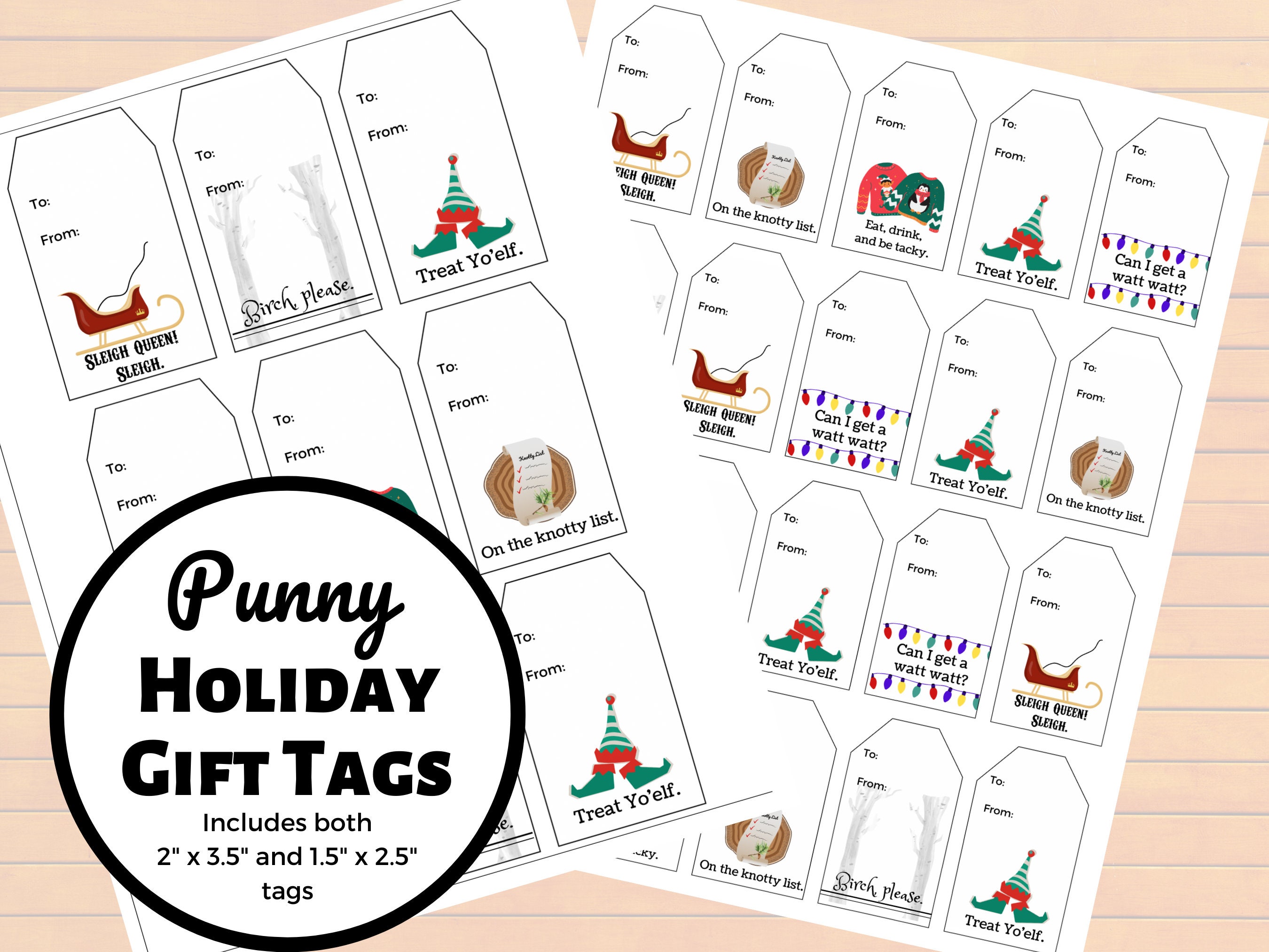 Gift Tags, Christmas Gift Tags, Printable Gift Tags, Gift Idea, Ugly ...