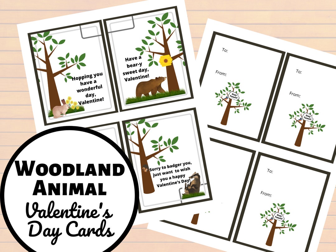 Forest Animal Valentines, Valentine's Day Cards, Valentines, Kids ...