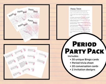 Period Party Bingo - Etsy