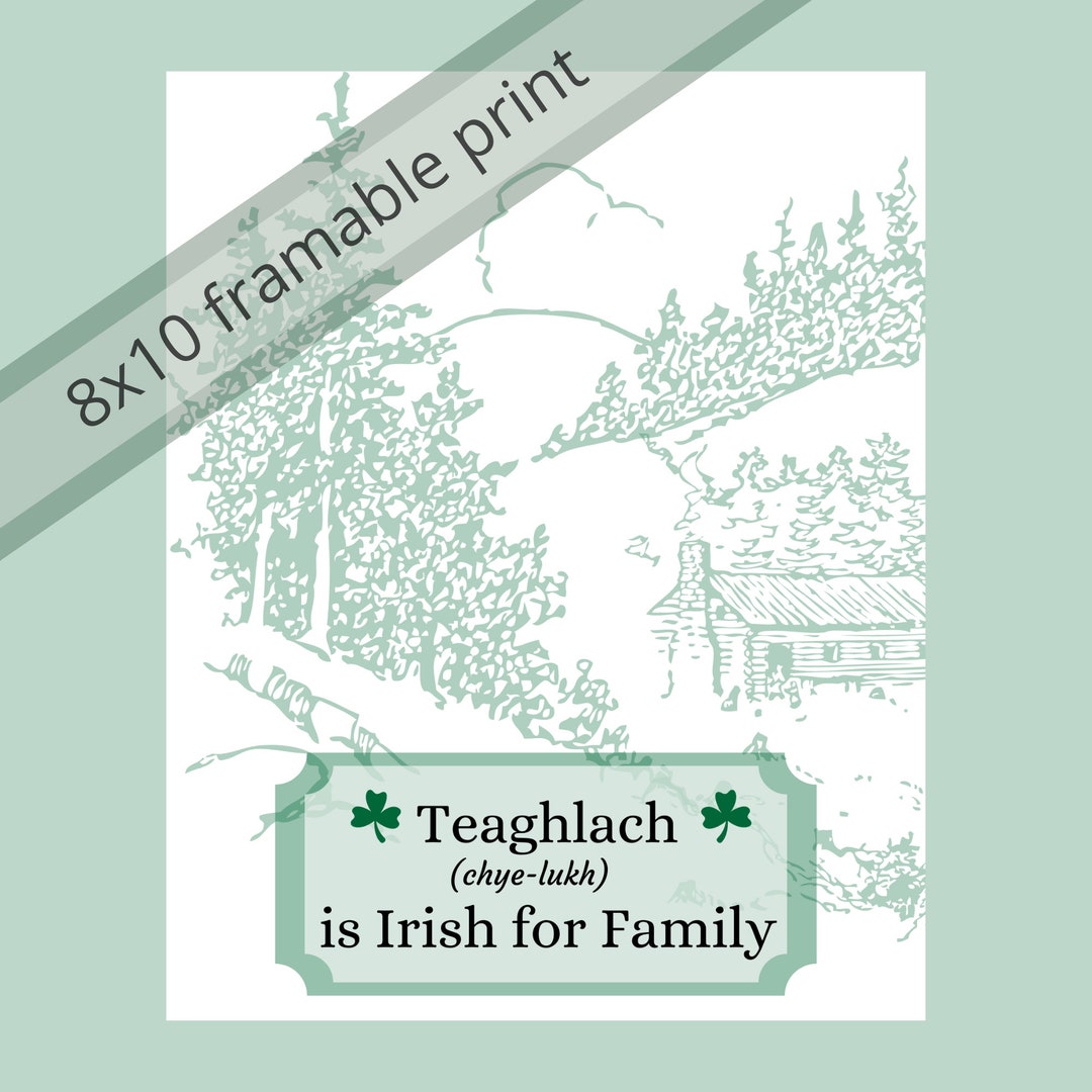 Irish for Family, 8x10 Inch, Digital Print, Countryside Landscape ...