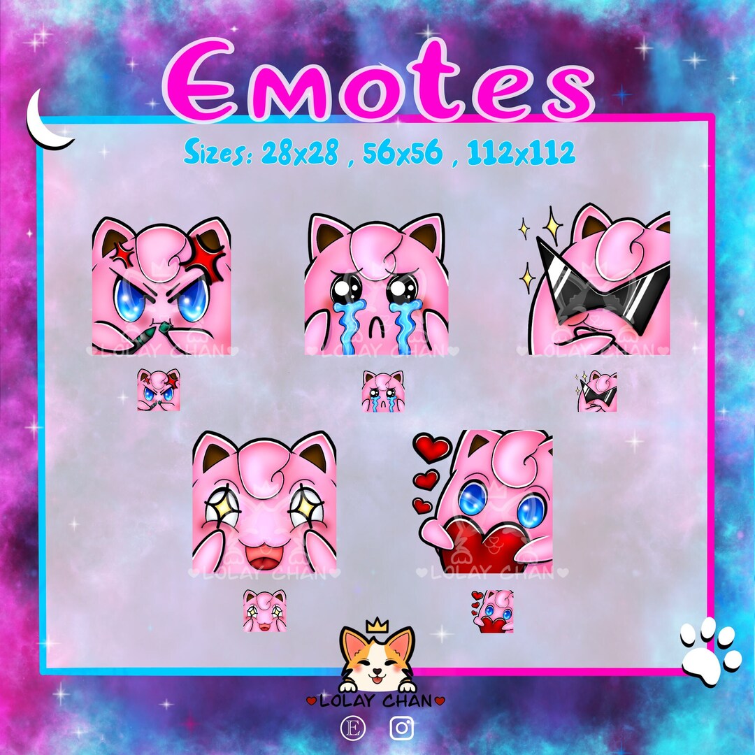 5x Twitch Emote Jigglypuff Emotes, Premade Pack for Twitch/discord ...