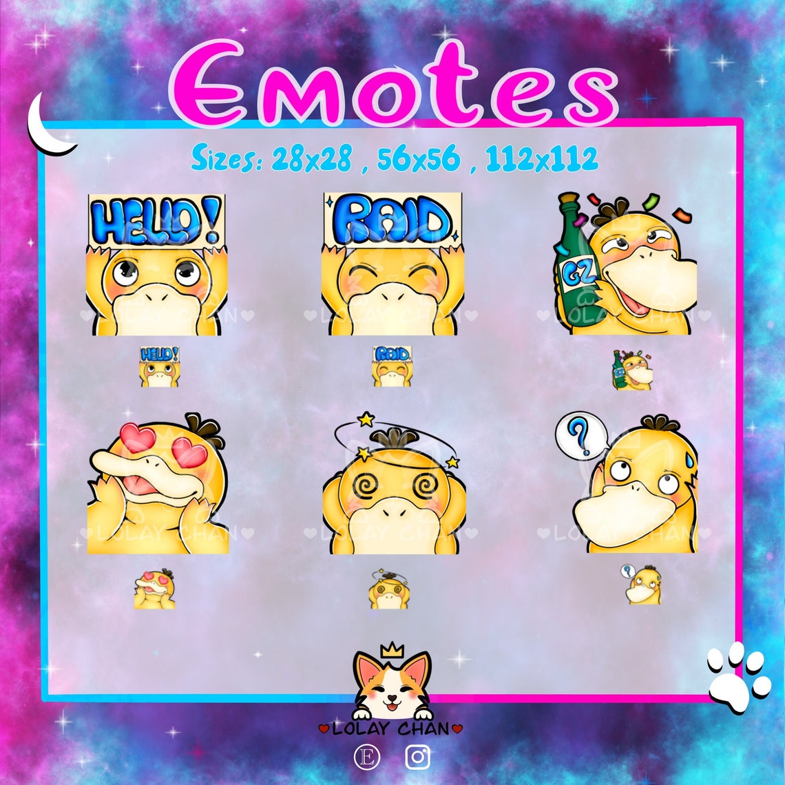 6x Twitch Emote Psyduck Emotes, Premade Pack for Twitch/discord/youtube ...