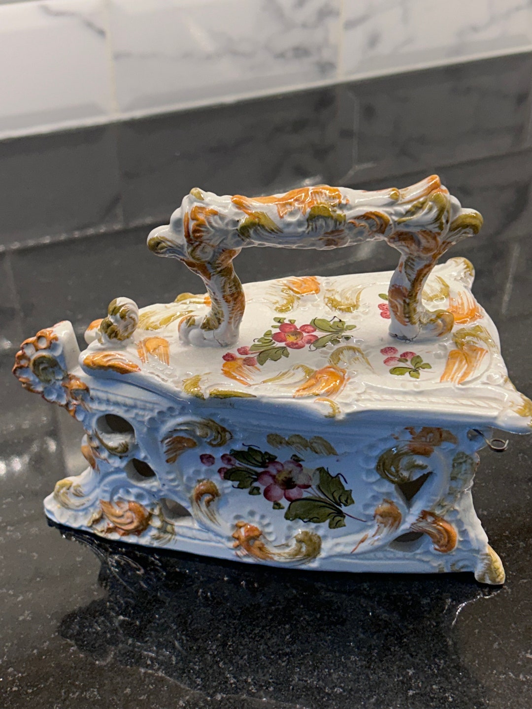 Antique Bassano Porcelain iron Figurine RARE - Etsy