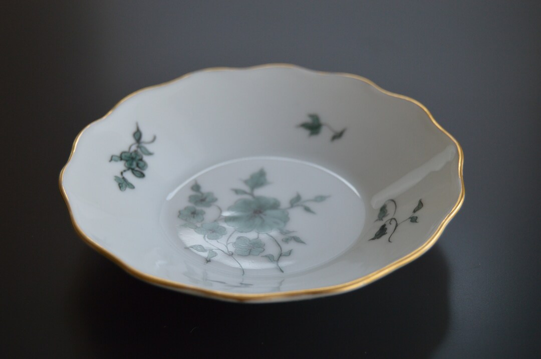 Vintage Scalloped Edge Hand Painted Gold Trimmed Dish - Etsy