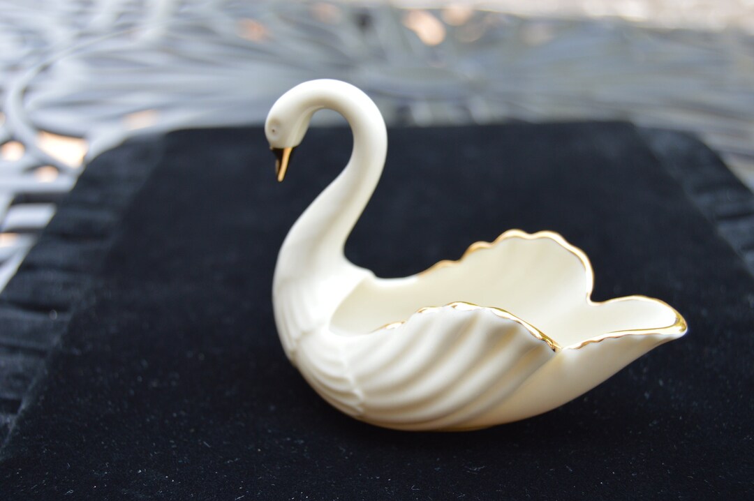 Lenox Cream Bone China Swan Open Bowl Trinket Dish Salt Cellar - Etsy