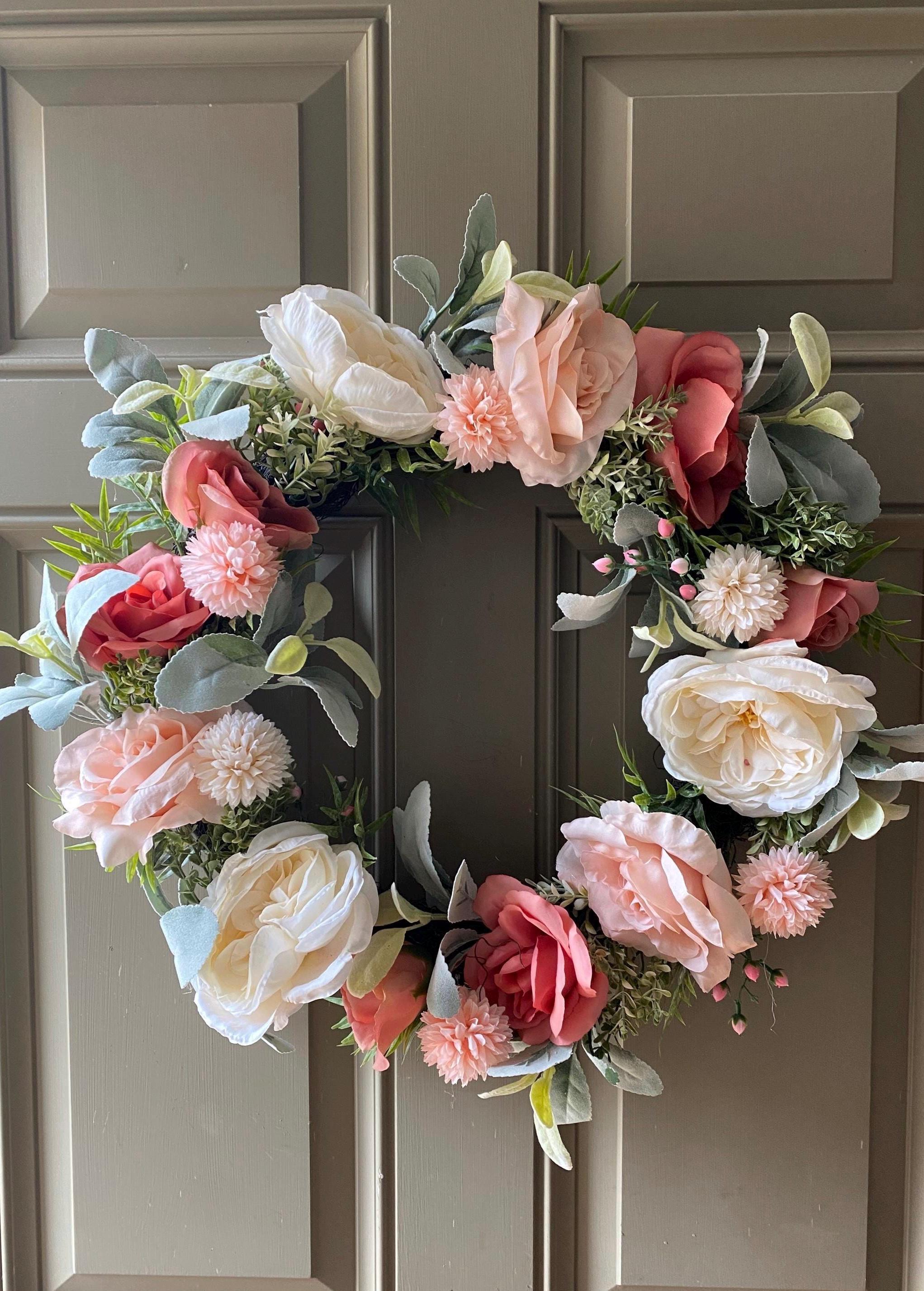 Pink Peonies - Spring and Summet, Front or in Door Wreath - Etsy