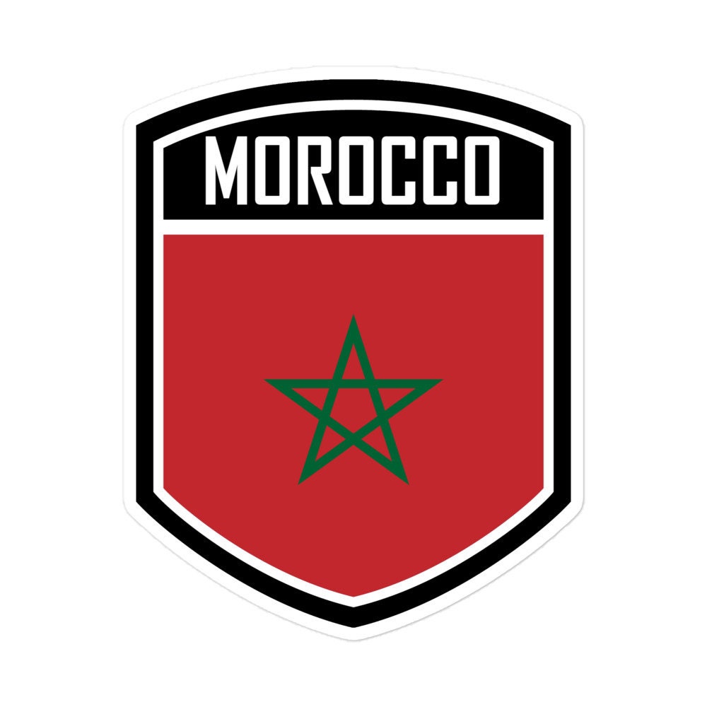 Add a Touch of Morocco to Your Belongings With Morocco Flag Emblem ...