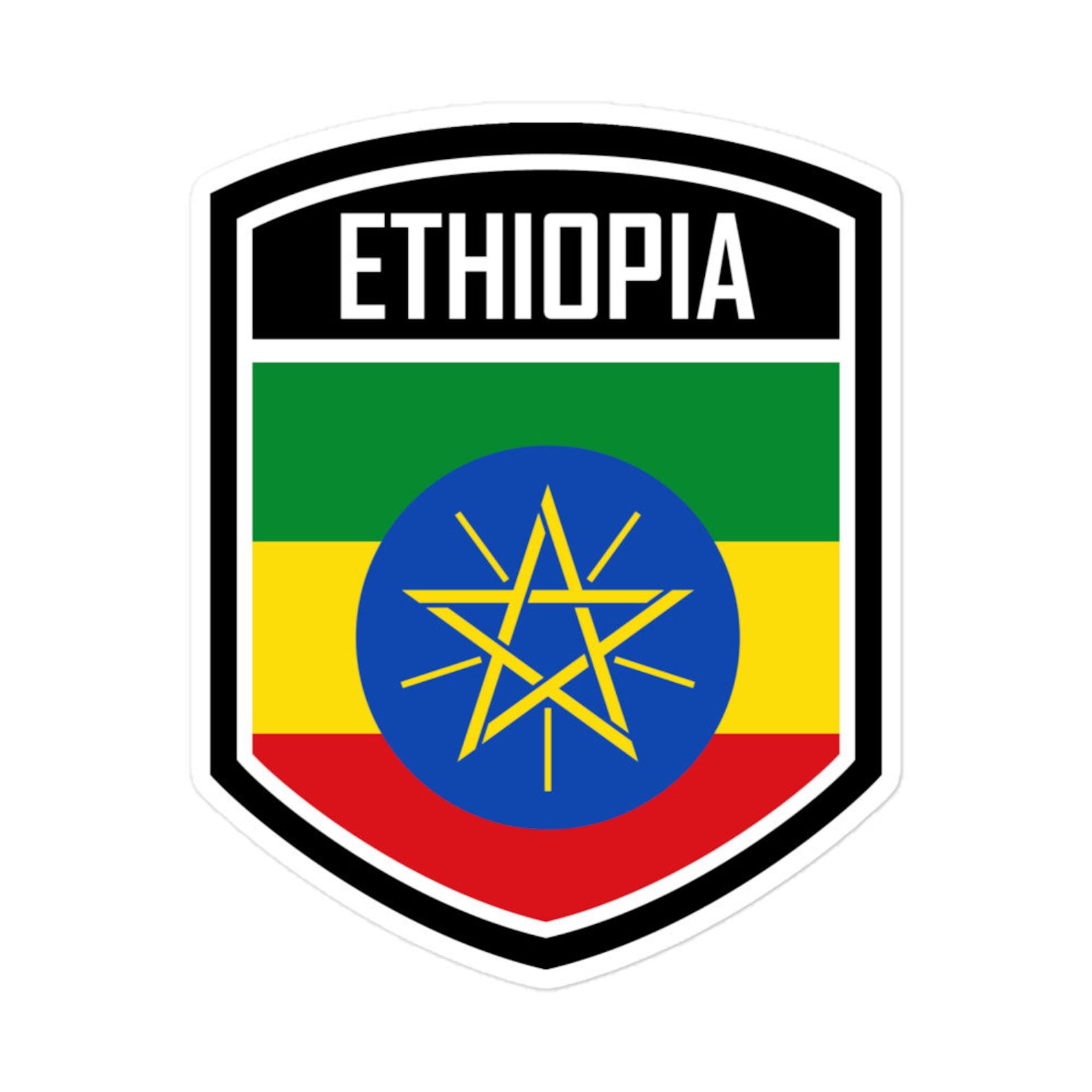 Ethiopia Flag Emblem Stickers - Display Your Ethiopian Pride - Etsy