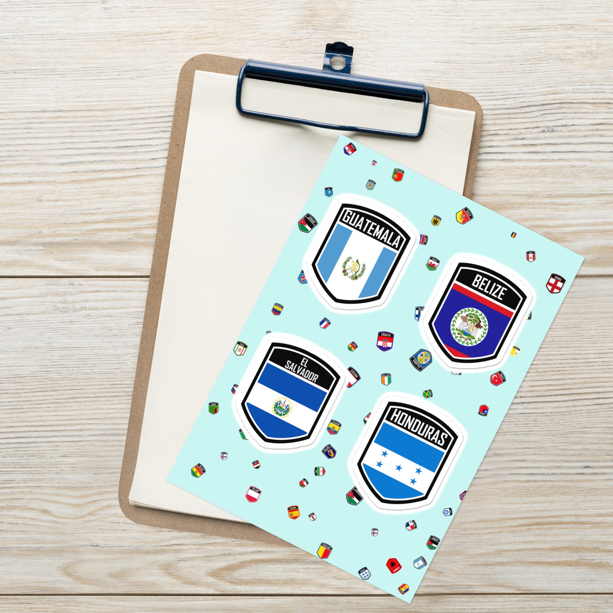Central America Emblem Sticker Pack 1: Guatemala, Belize, El Salvador ...