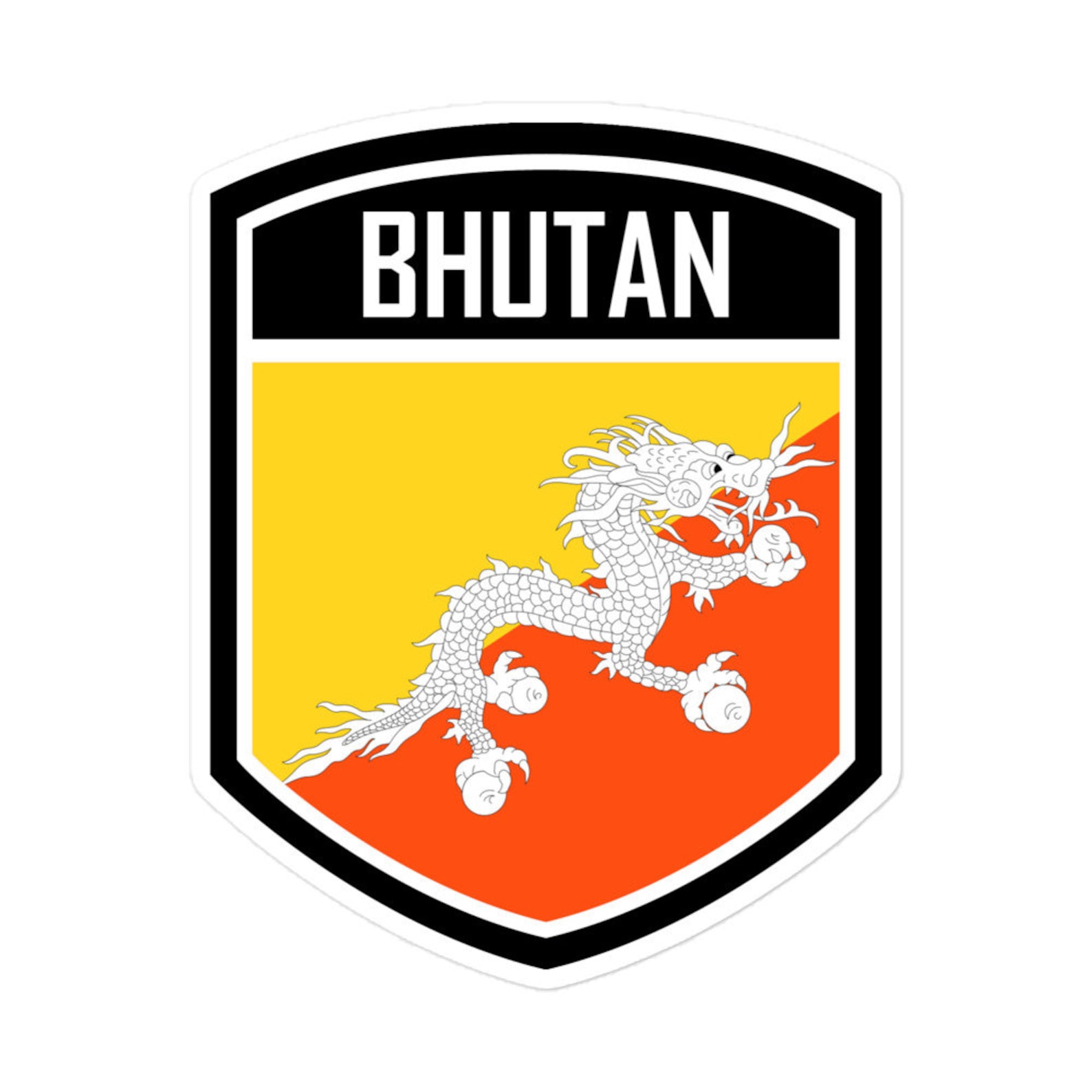 Bhutan Flag Emblem Stickers - Etsy