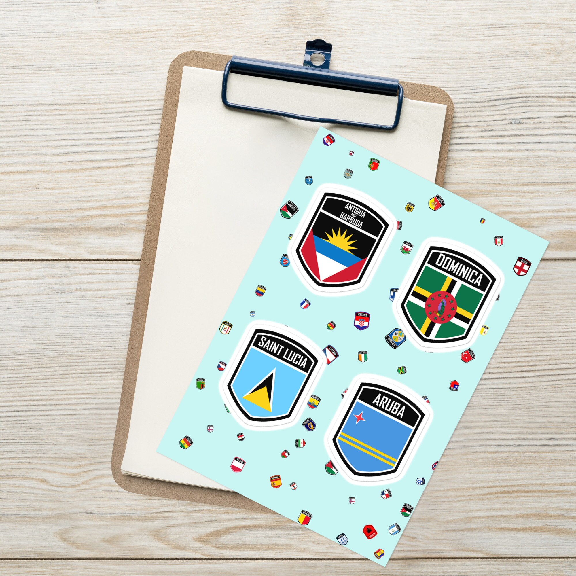 Caribbean Emblem Sticker Pack 2: Antigua and Barbuda, Dominica, St ...