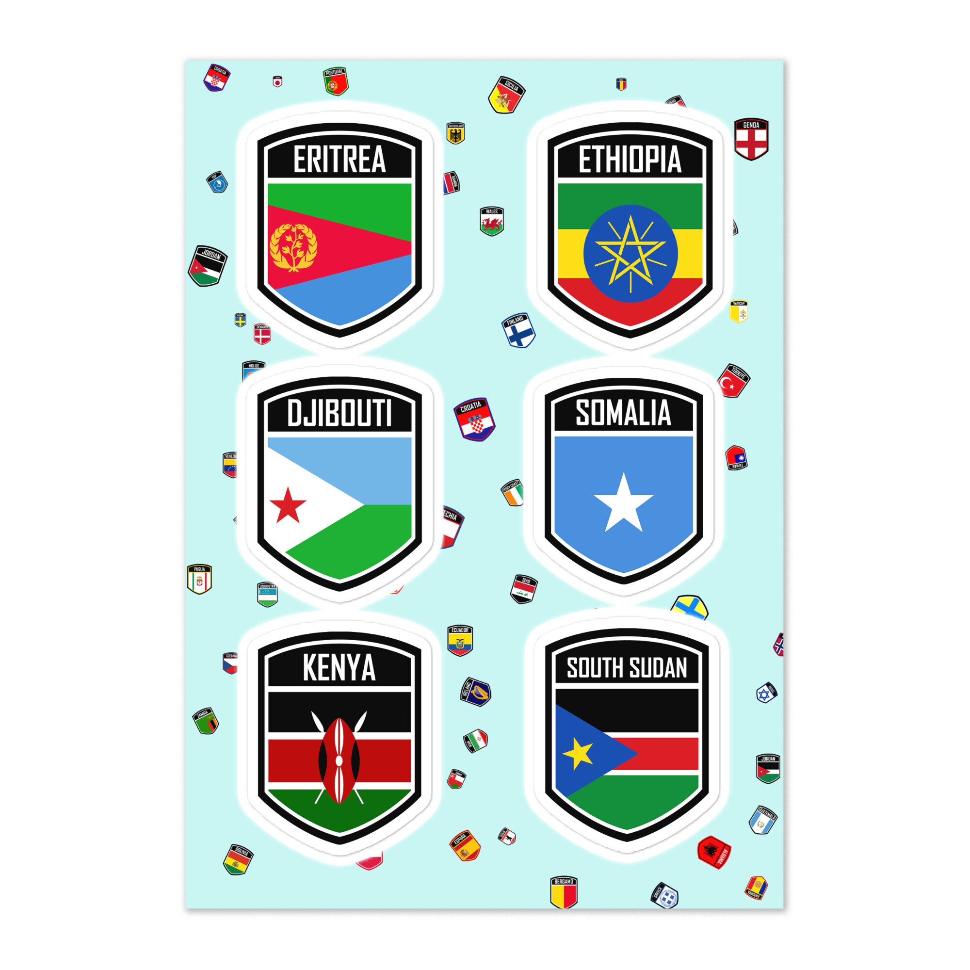 East African Emblem Sticker Pack 1: Eritrea, Ethiopia, Kenya & More - Etsy