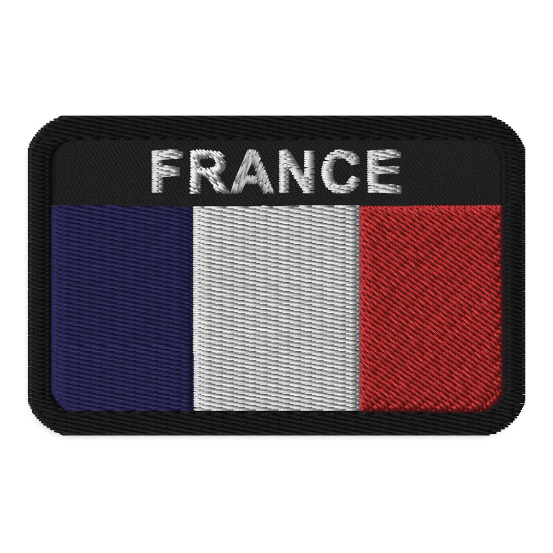 French Flag Rectangular Embroidered Patch - Patriotic Badge - Etsy