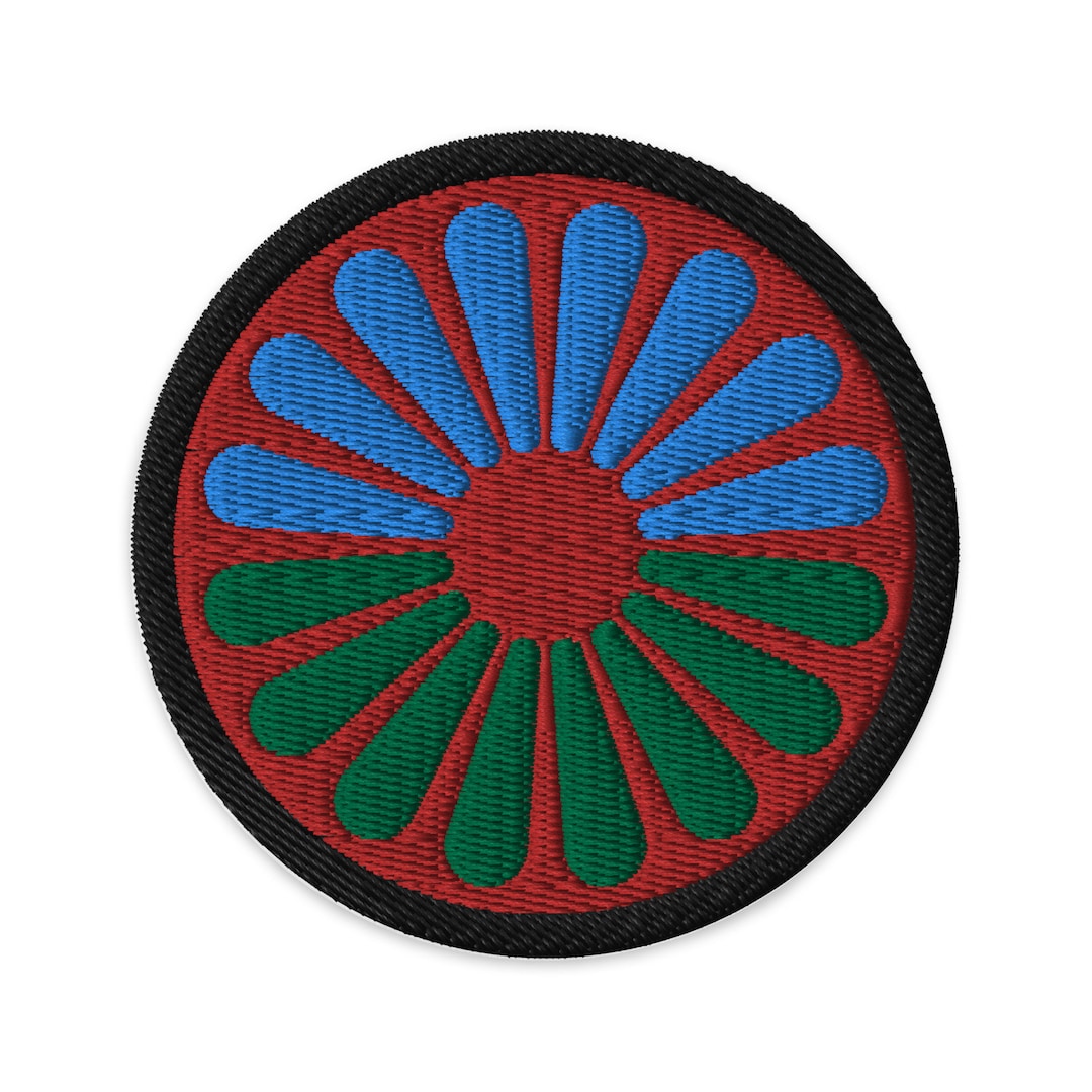 Romani Wheel Official Romani Flag Embroidered Patch | Iron-on, Sew-on ...
