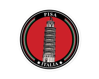 Pisa Italy Seal Sticker Round Flag for Laptop Book Fridge Guitar ...