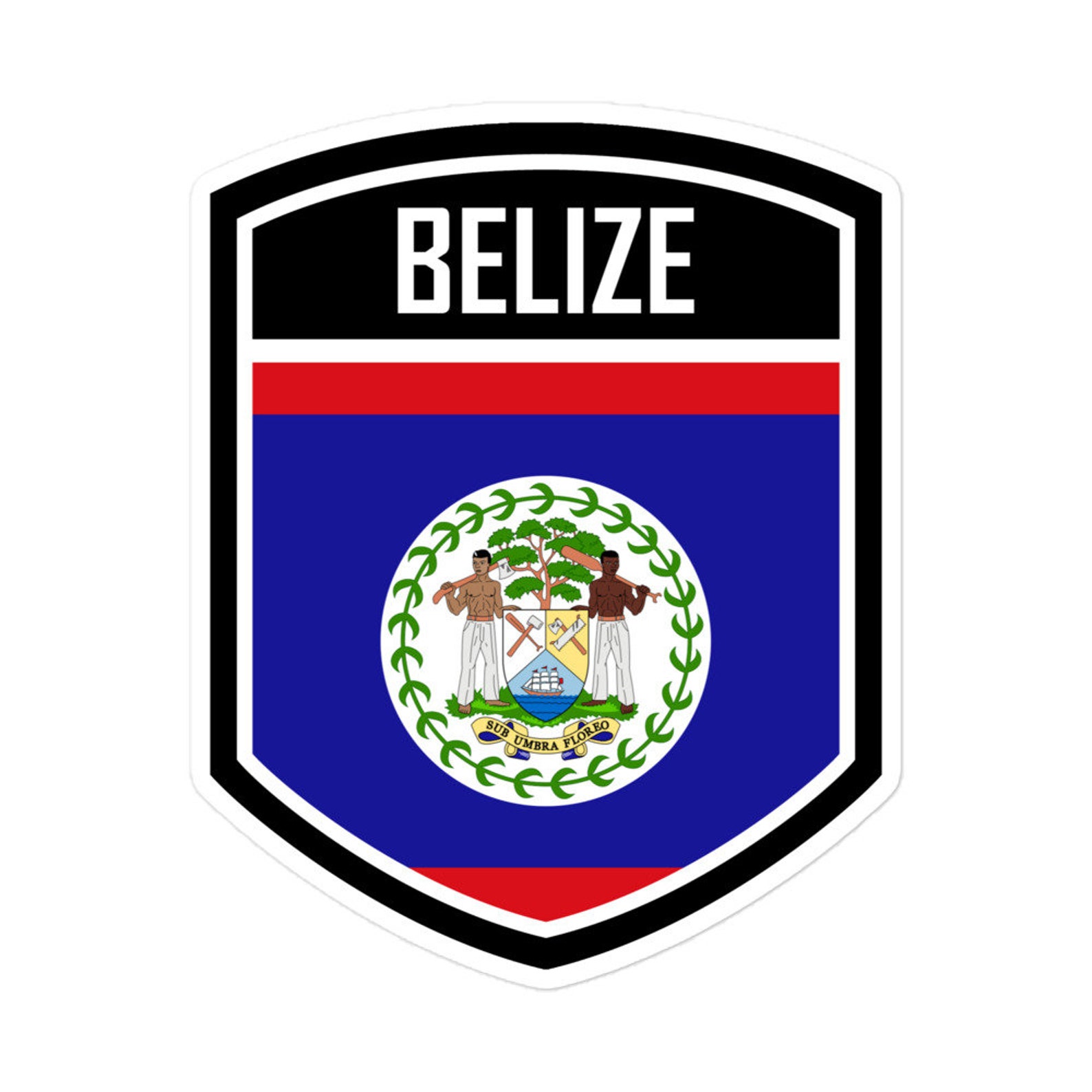 Belize Flag Emblem Stickers - Etsy