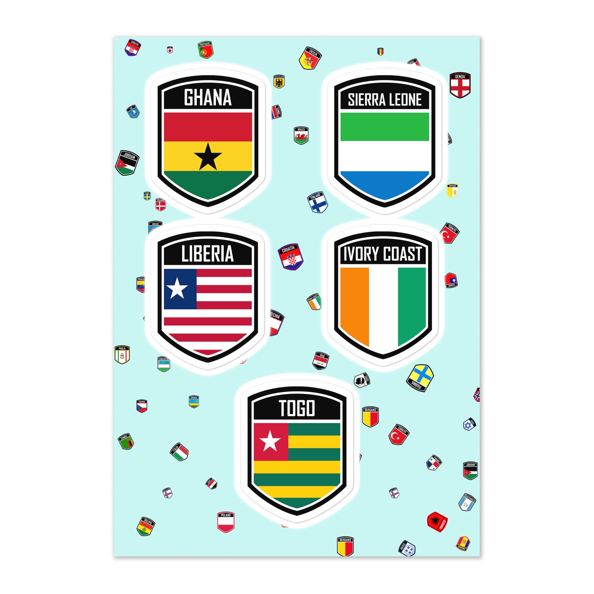 West African Emblem Sticker Pack 3: Ivory Coast Ghana Sierra - Etsy