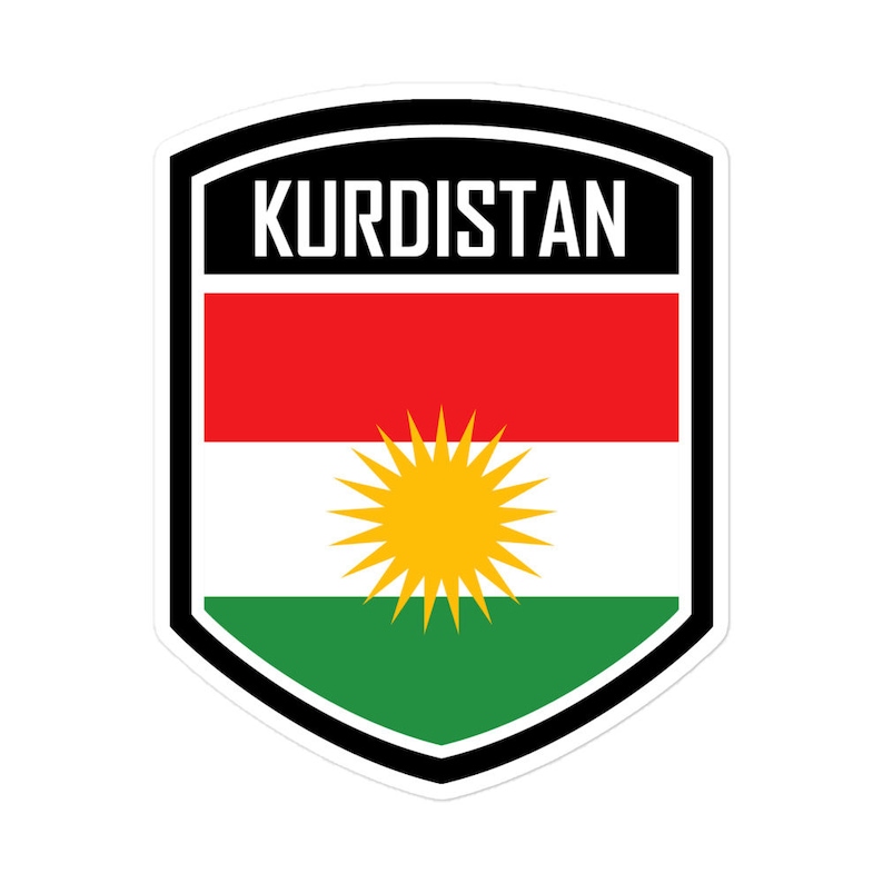 Kurdistan Flag Emblem Stickers - Proudly Showcase Your Kurdish Heritage ...
