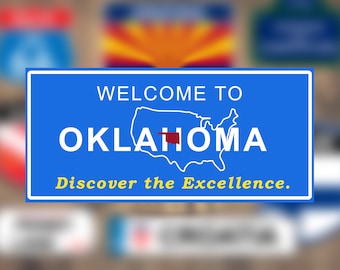 Oklahoma Welcome Sign - Etsy