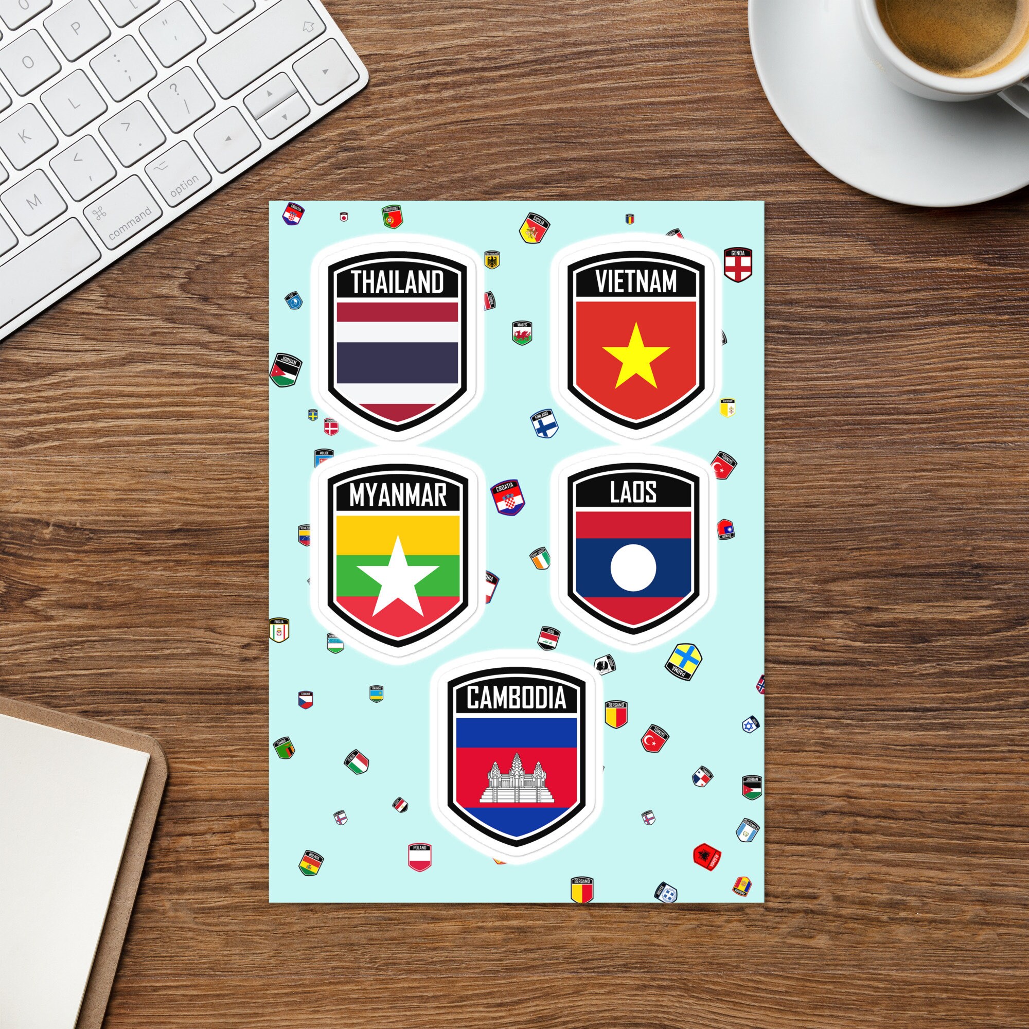 Southeast Asia Emblem Sticker Pack 2: Thailand, Vietnam, Myanmar & More ...