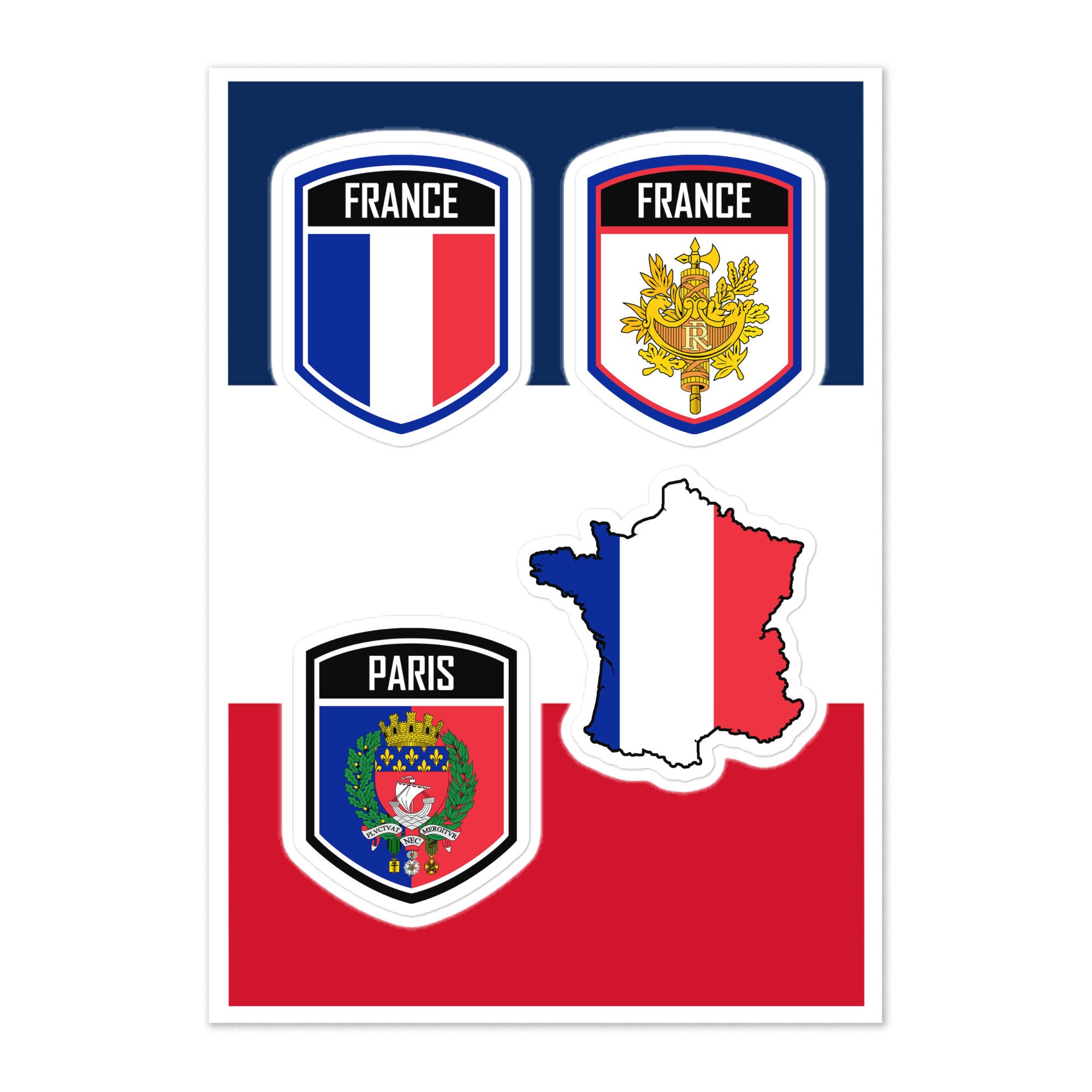 French Sticker Pack: Flag Emblems Map Coat of Arms and Paris - Etsy