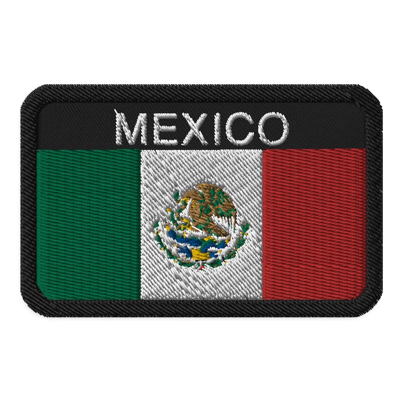 Mexican Flag Rectangular Embroidered Patch - Mexico Flag Patch - Etsy
