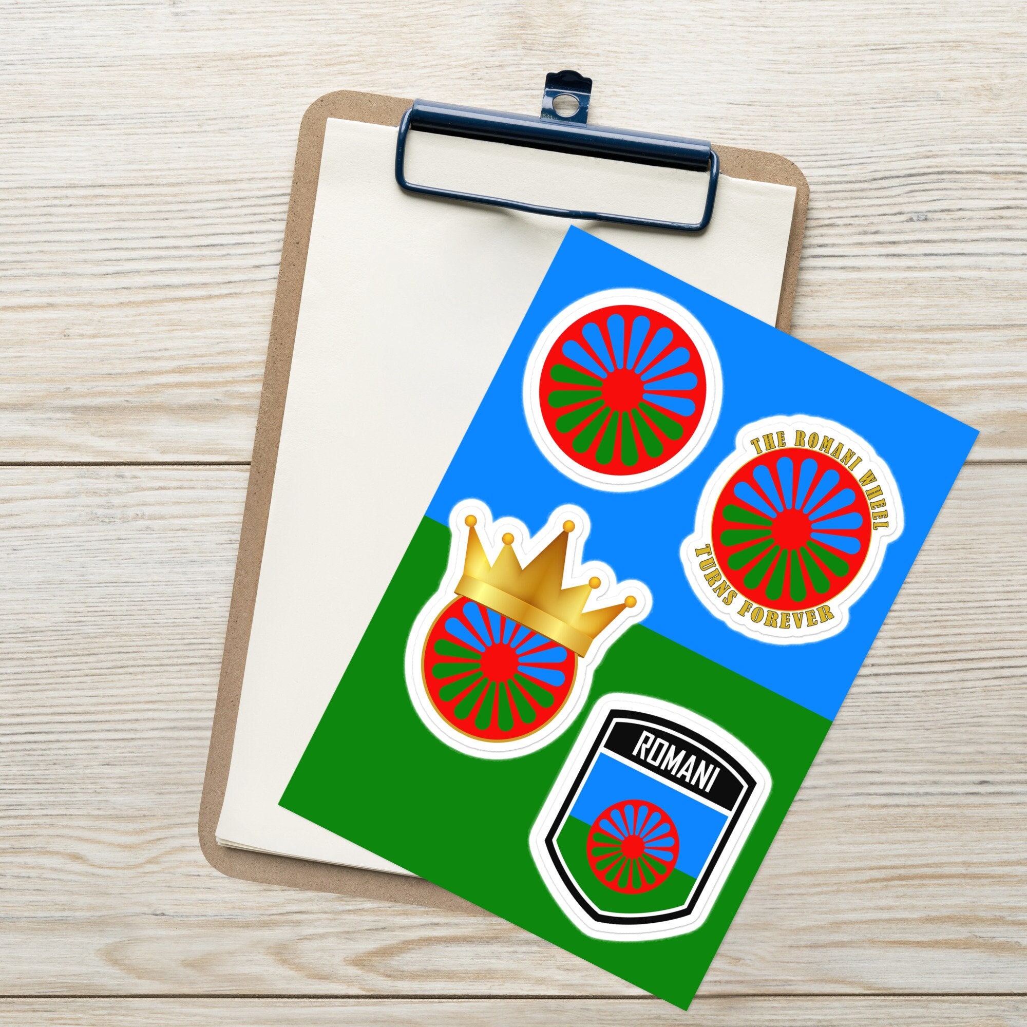 Romani Wheel Sticker Pack 4 Vinyl Stickers Featuring Romani Symbol - Etsy