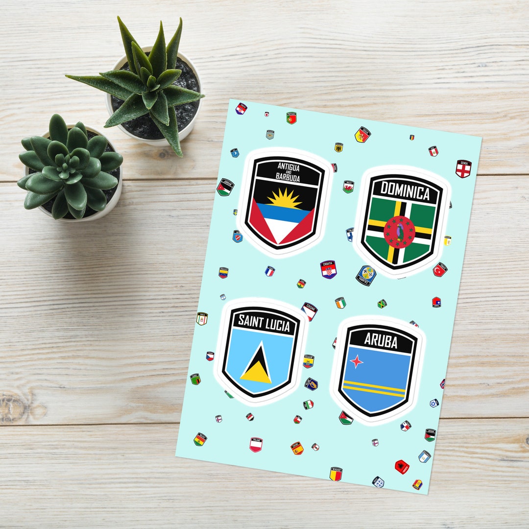 Caribbean Emblem Sticker Pack 2: Antigua and Barbuda, Dominica, St ...