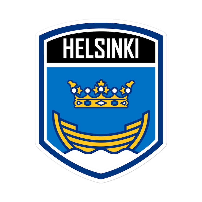 Helsinki Finland Flag Emblem Stickers - Show Your Finnish Capital Pride ...