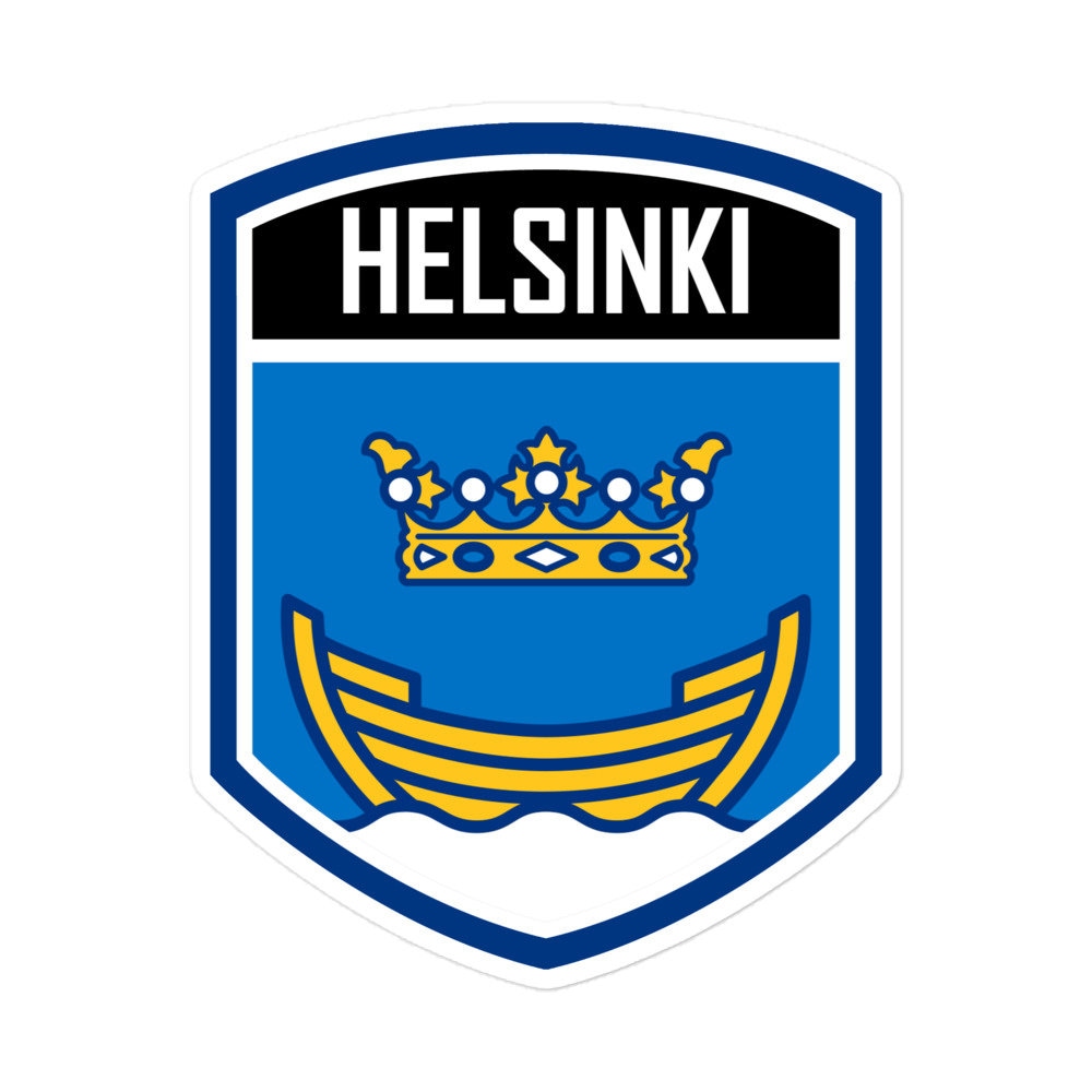 Helsinki Finland Flag Emblem Stickers - Show Your Finnish Capital Pride ...