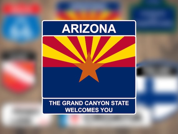 Welcome to Arizona Sign Stickers the Grand Canyon State - Etsy