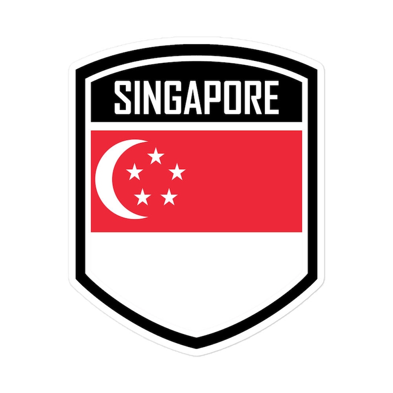 Singapore Flag Emblem Stickers Perfect for Patriotic Decor - Etsy