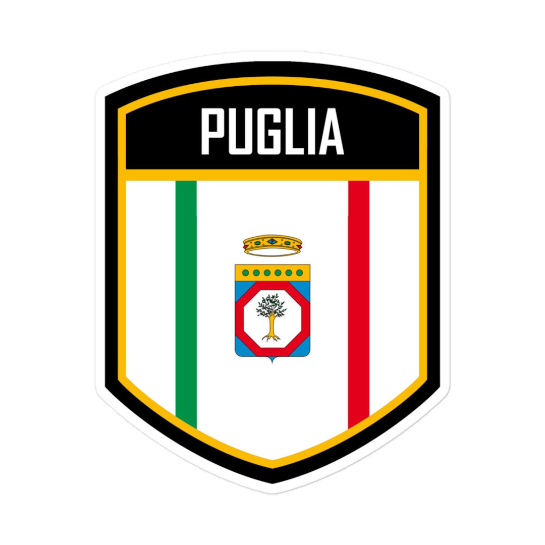 Puglia Italy Flag Emblem Sticker | Puglia Italia Vinyl Stickers ...